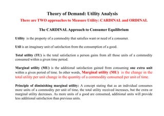 1. Introduction and MU, economics, marginal utility | PDF