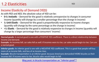 Introduction to Elasticities PED XED YED | PPTX