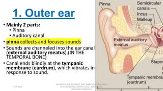 Sense of hearing , physiological anatomy anatomy ear | PDF