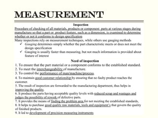 Measurement Techniques & quality control | PPTX