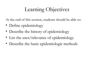 Medical epidemiology Intro to Epidemiology.ppt