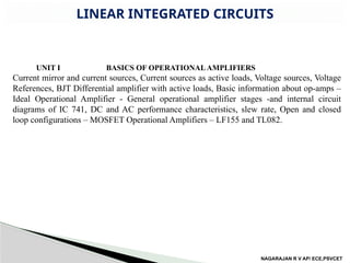 INTRODUCTION about linear integrated circuit | PPTX