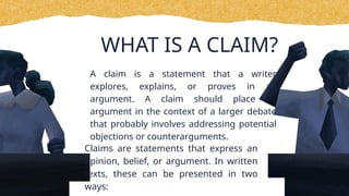 1.Define and differentiate the three types of claims claim of fact ...