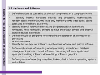 Chapter 1 - Unit 1.1 Hardware and Software | PPTX