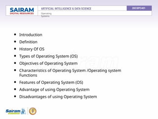 1.4 Operating system overview-objectives and functions - Evolution of ...