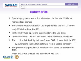 1.4 Operating system overview-objectives and functions - Evolution of ...