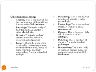 1. Introduction to biology form 1 notes | PDF