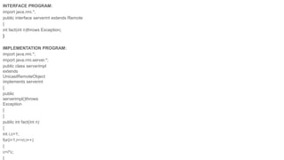 1.1 javarmi.pptx. Explains RMI programming | PPTX