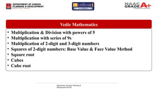 Vedic Mathematics 1 is a system of mental calculation techniques based ...