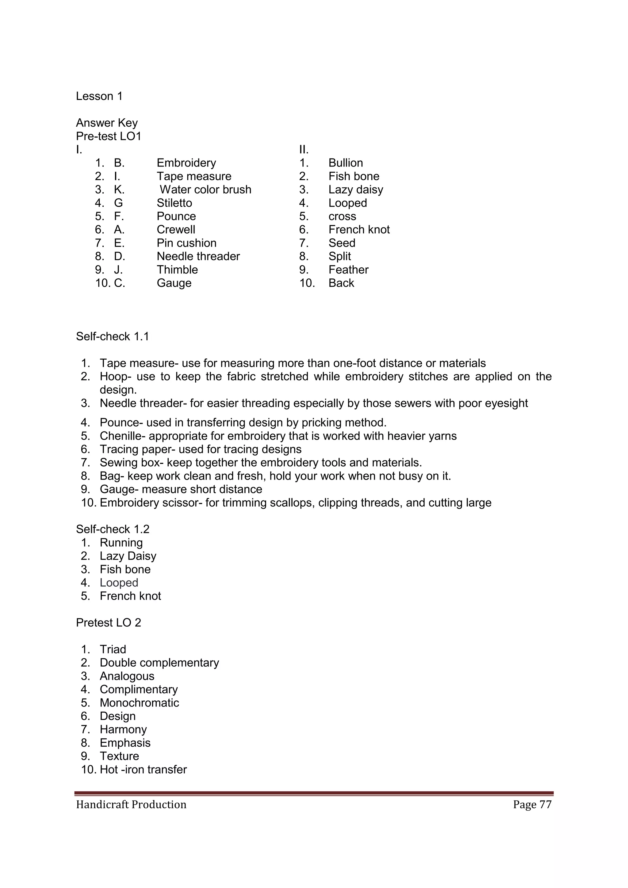 K-12 Module in T.L.E. Grade 8 Second Grading (Handicrafts) | PDF