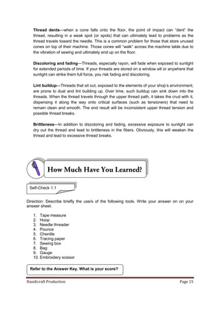 K-12 Module in T.L.E. Grade 8 Second Grading (Handicrafts) | PDF