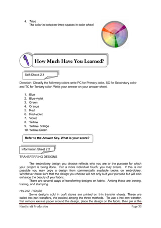 K-12 Module in T.L.E. Grade 8 Second Grading (Handicrafts) | PDF