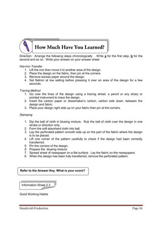 K-12 Module in T.L.E. Grade 8 Second Grading (Handicrafts) | PDF