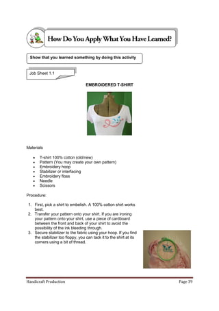 K-12 Module in T.L.E. Grade 8 Second Grading (Handicrafts) | PDF