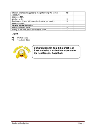 K-12 Module in T.L.E. Grade 8 Second Grading (Handicrafts) | PDF