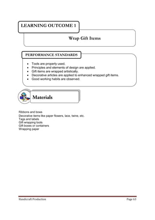 K-12 Module in T.L.E. Grade 8 Second Grading (Handicrafts) | PDF