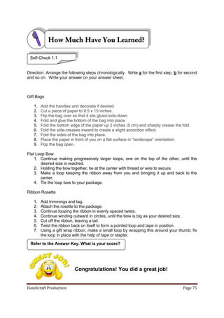 K-12 Module in T.L.E. Grade 8 Second Grading (Handicrafts) | PDF