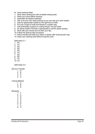 K-12 Module in T.L.E. Grade 8 Second Grading (Handicrafts) | PDF