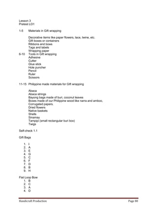 K-12 Module in T.L.E. Grade 8 Second Grading (Handicrafts) | PDF