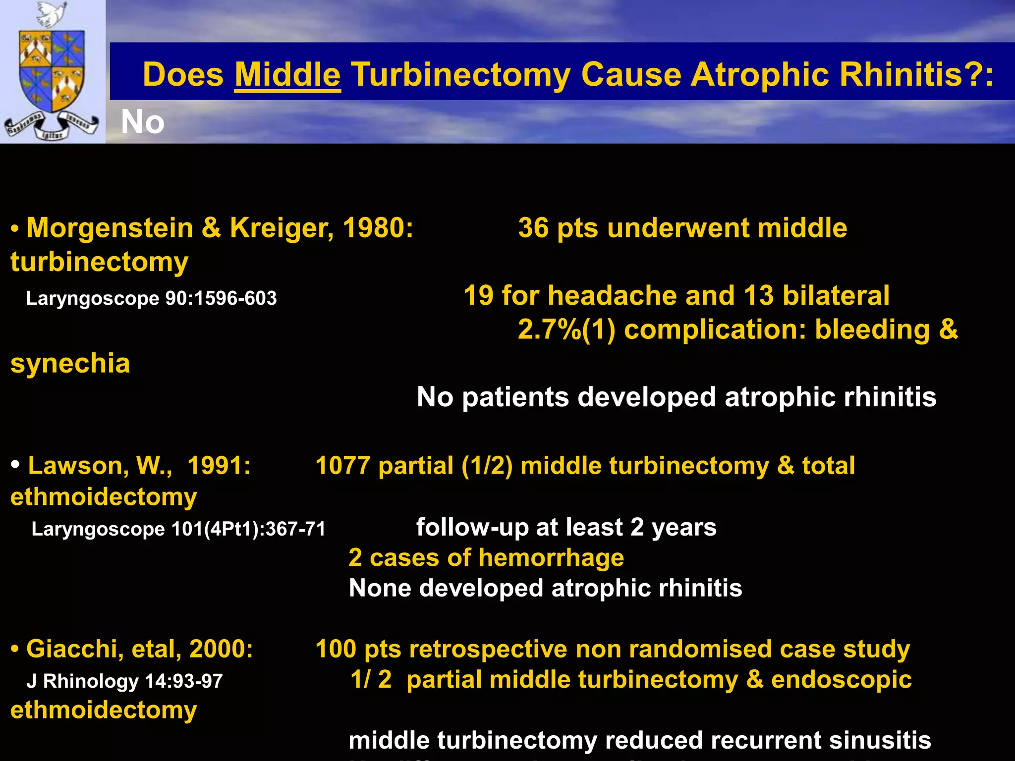 Role for Turbinectomy In the Crowded Nasal Airway, Is Empty Nose ...