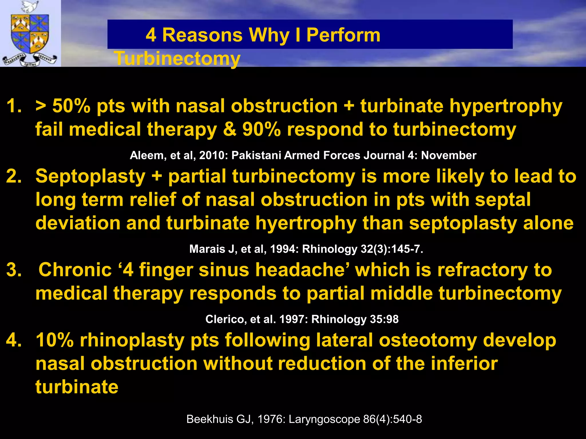 Role for Turbinectomy In the Crowded Nasal Airway, Is Empty Nose ...