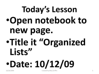 1 29 Problem Solving Make A List | PPT