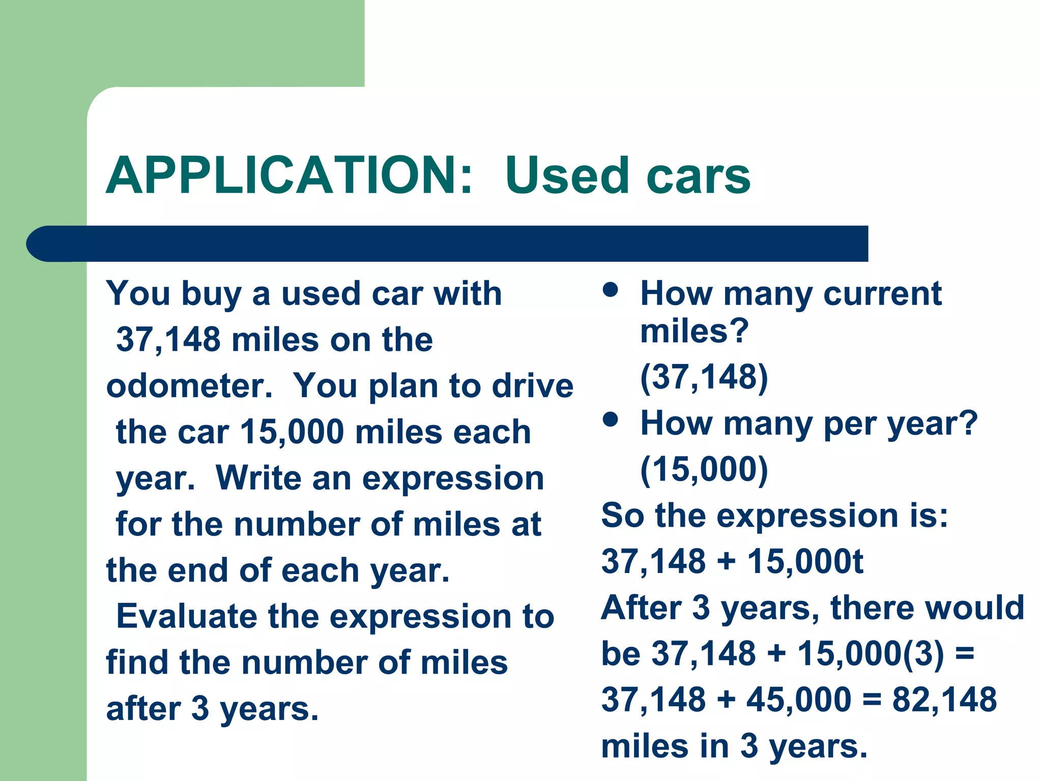 1.2 algebraic expressions and models | PPT