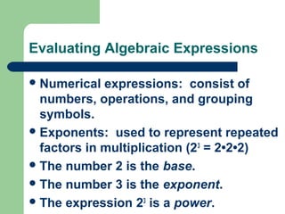 1.2 algebraic expressions and models | PPT