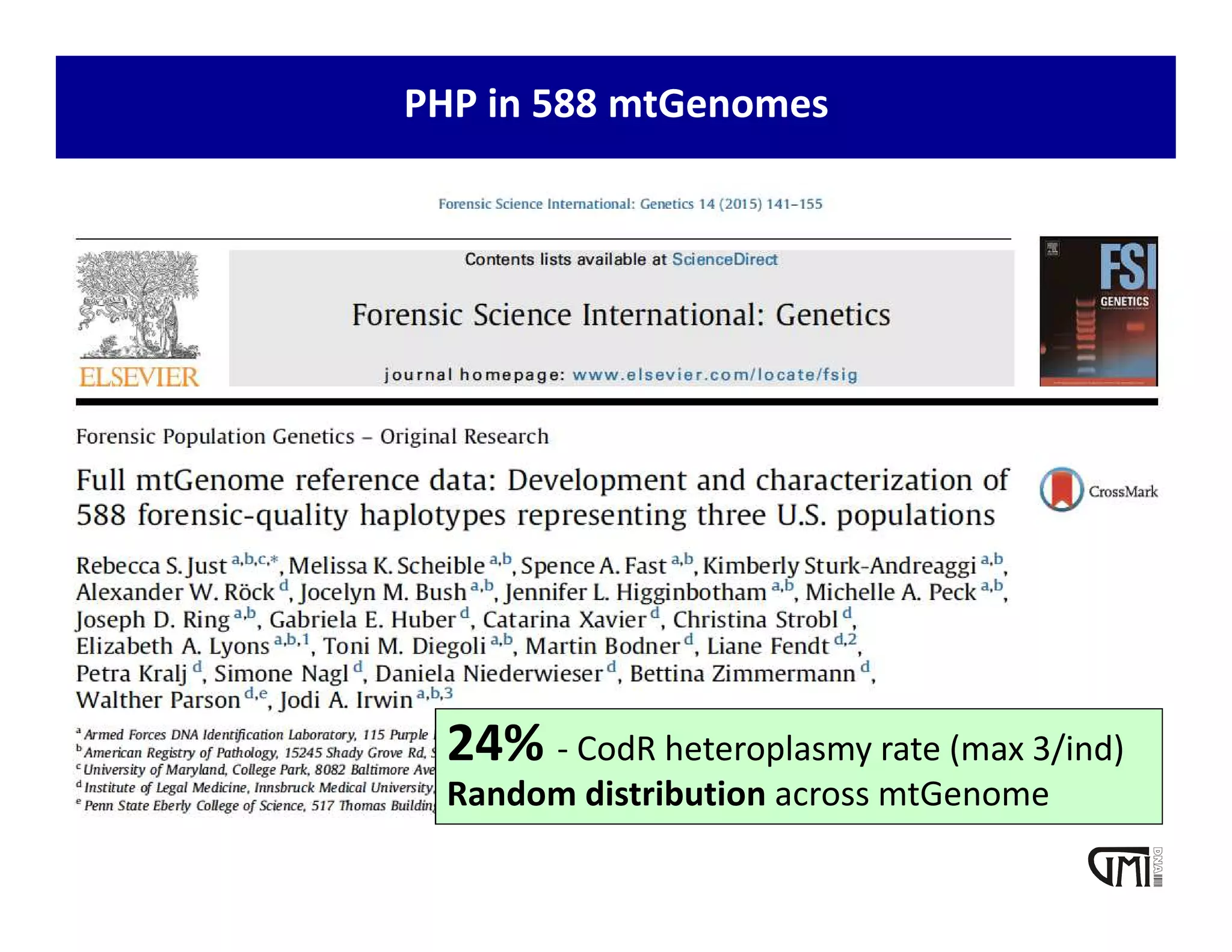 Massively parallel sequencing in forensic genetics | PDF