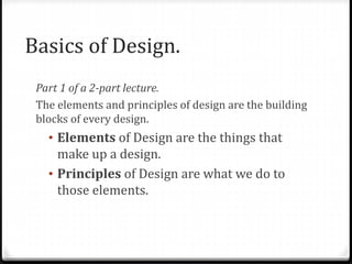 1-1 Elements of Design lecture | PPT