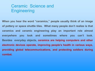 1 2 lecture ceramic engineering me | PPT