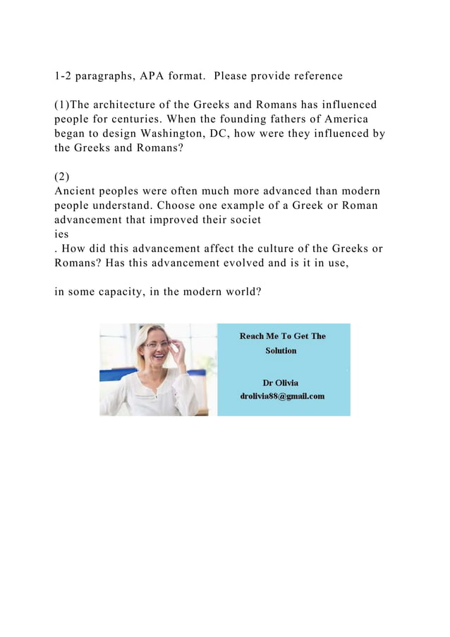 1-2 paragraphs, APA format. Please provide reference(1)The arch.docx
