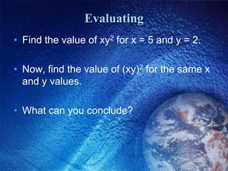 1 2 part 2 Evaluating Expressions | PPT