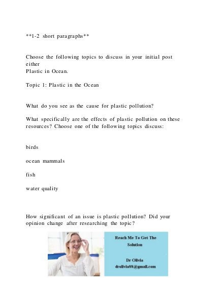 1-2 short paragraphs Choose the following topics to discus | PDF