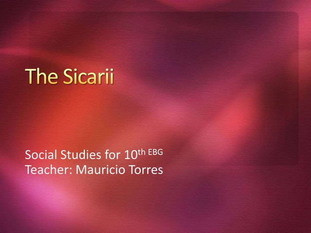 Sicarii & Poster Activity | PPT