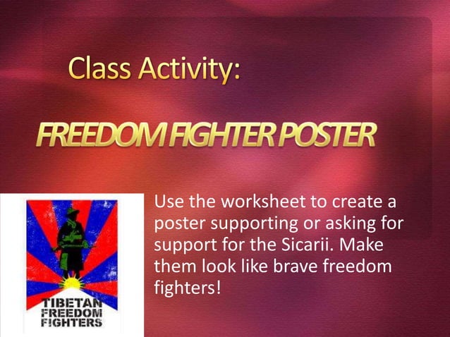 Sicarii & Poster Activity | PPT