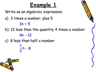 1.2 simplifying expressions and order of operations | PPT
