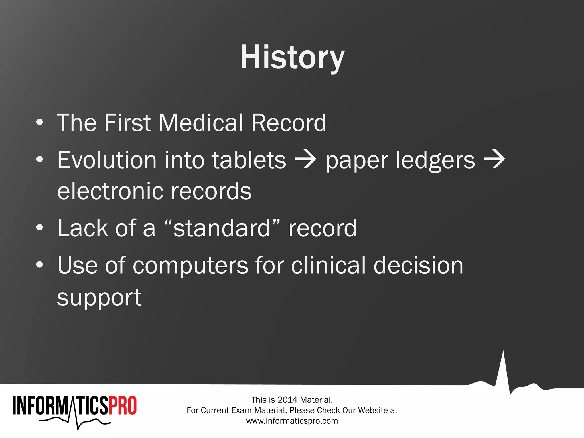1-2 An Introduction to Clinical Informatics: History, Domains, and ...