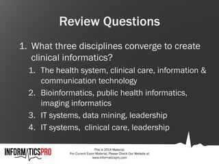 1-2 An Introduction to Clinical Informatics: History, Domains, and ...