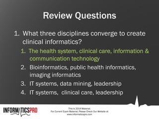 1-2 An Introduction to Clinical Informatics: History, Domains, and ...