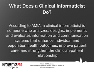 1-2 An Introduction to Clinical Informatics: History, Domains, and ...