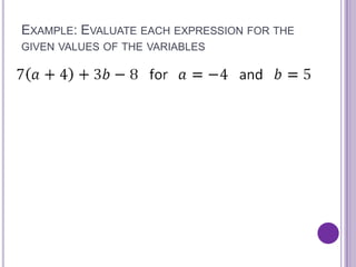 1.3 Algebraic Expressions | PPTX