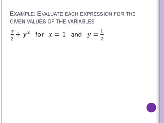 1.3 Algebraic Expressions | PPTX