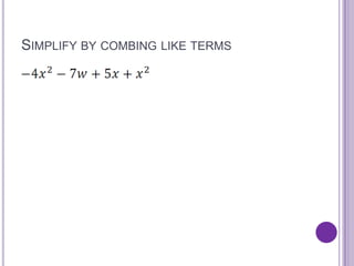 1.3 Algebraic Expressions | PPTX