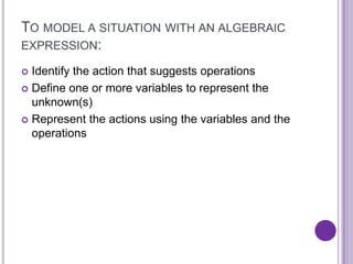 1.3 Algebraic Expressions | PPTX