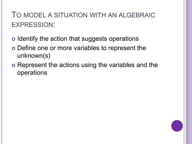 1.3 Algebraic Expressions | PPT