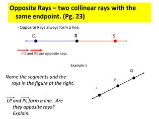 Points, Lines, Rays & Planes | PPTX