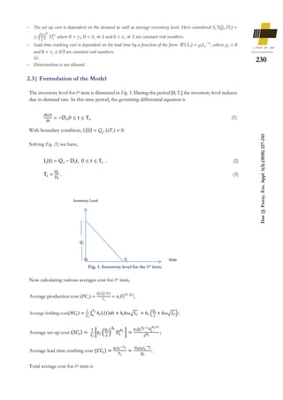 Multi item inventory model include lead time with demand dependent ...