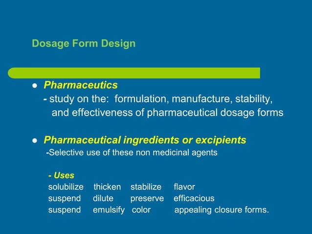 1 3-dosage form design | PPT