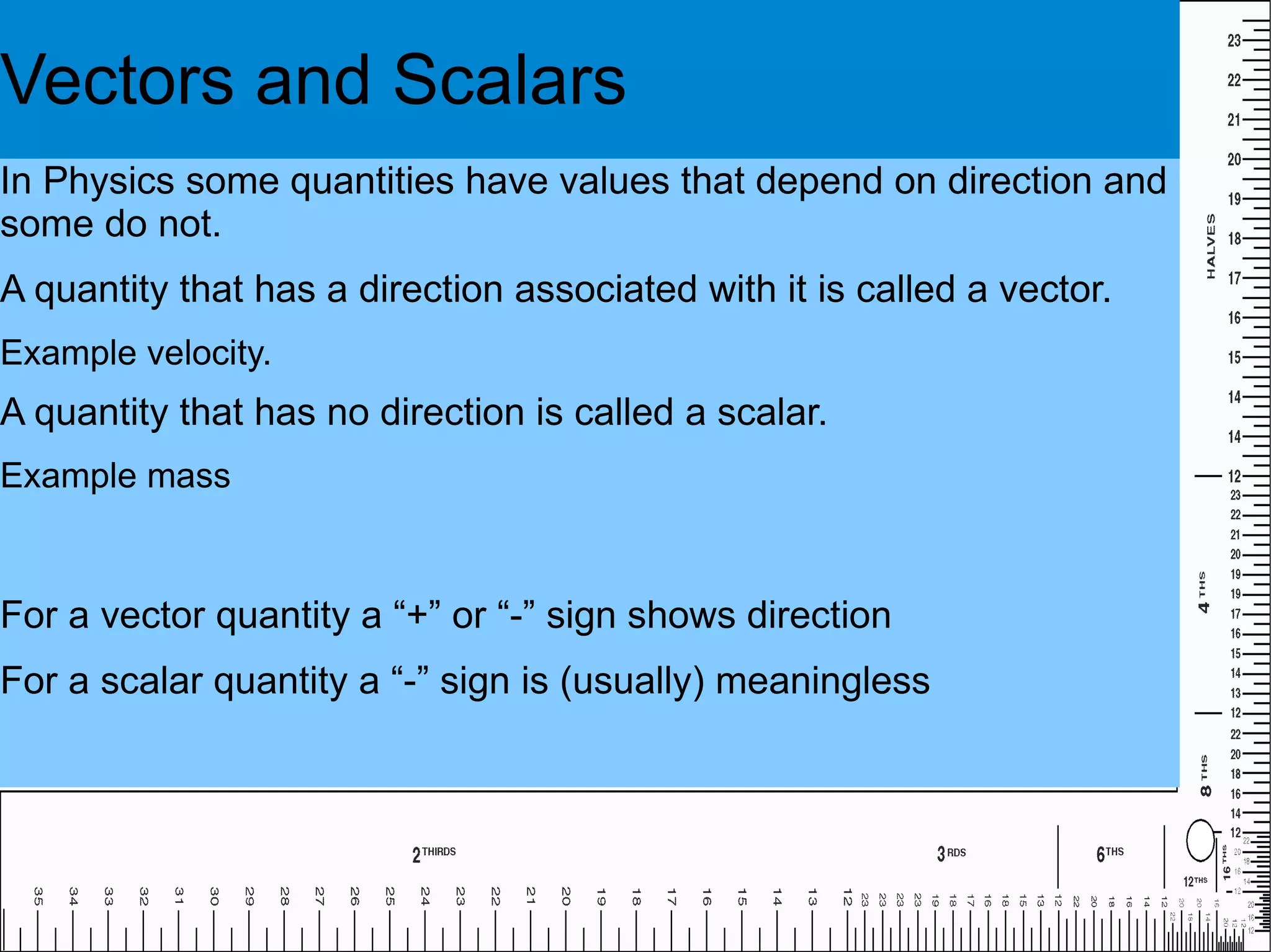 Physics 1.3 scalars and vectors | ODP
